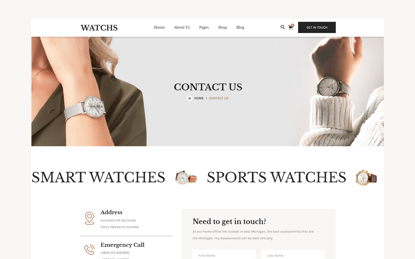 Watchs - Accessories HTML5 Responsive Website Template