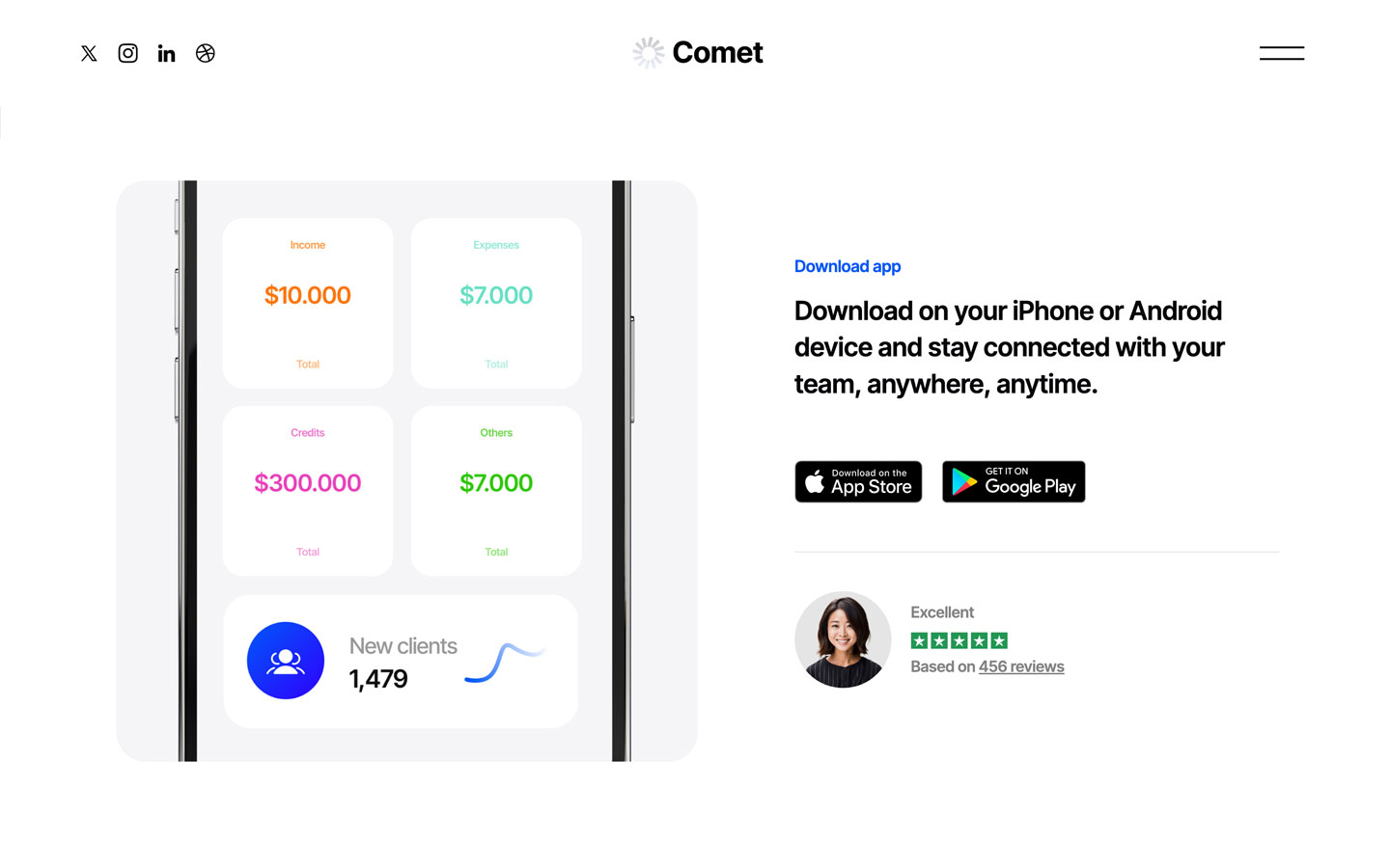 Cometa - Startup HTML5 Responsive Website Template