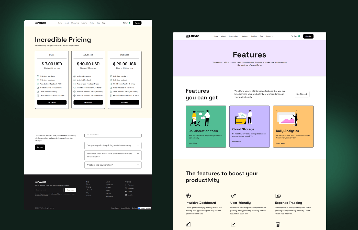 Sasmir - SaaS HTML5 Responsive Website Template