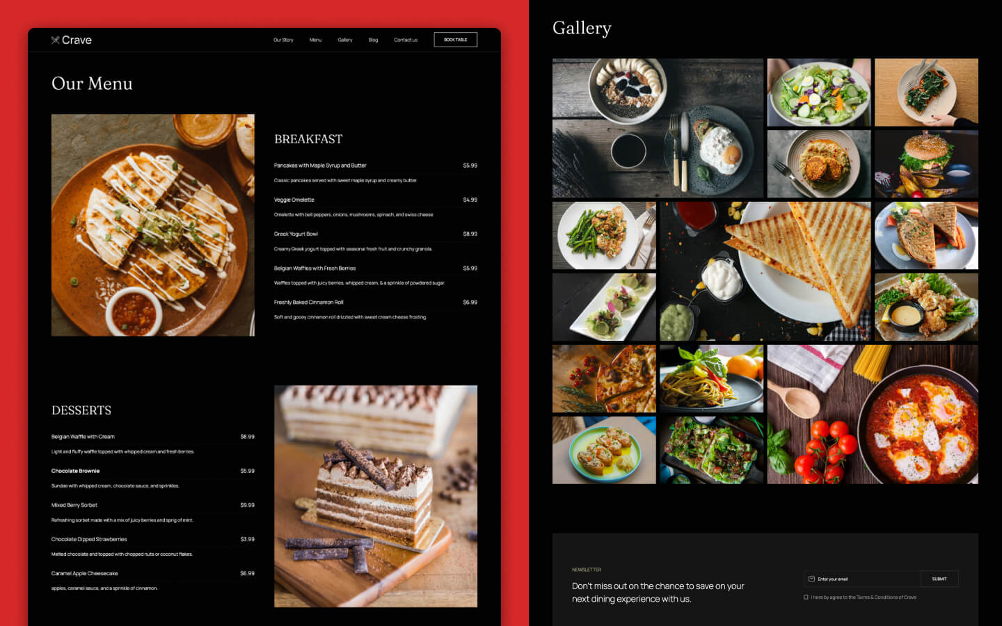 Crave - Food HTML5 Responsive Website Template