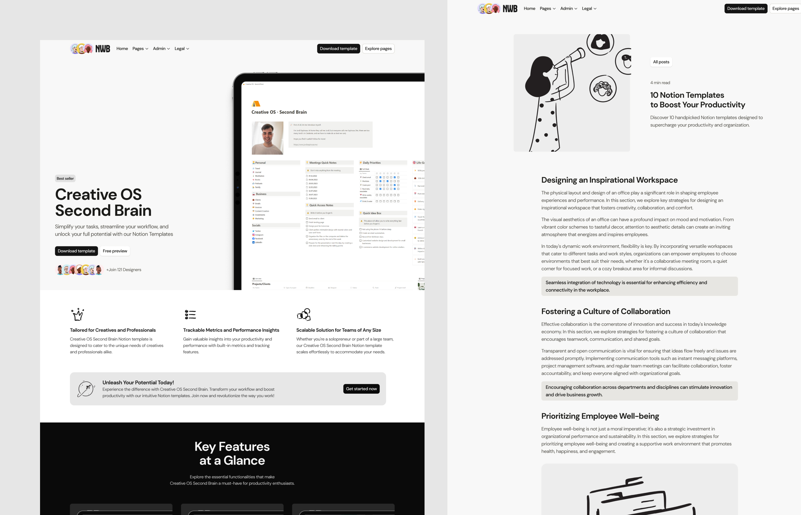 Notion Website Builder - Shop HTML5 Responsive Website Template