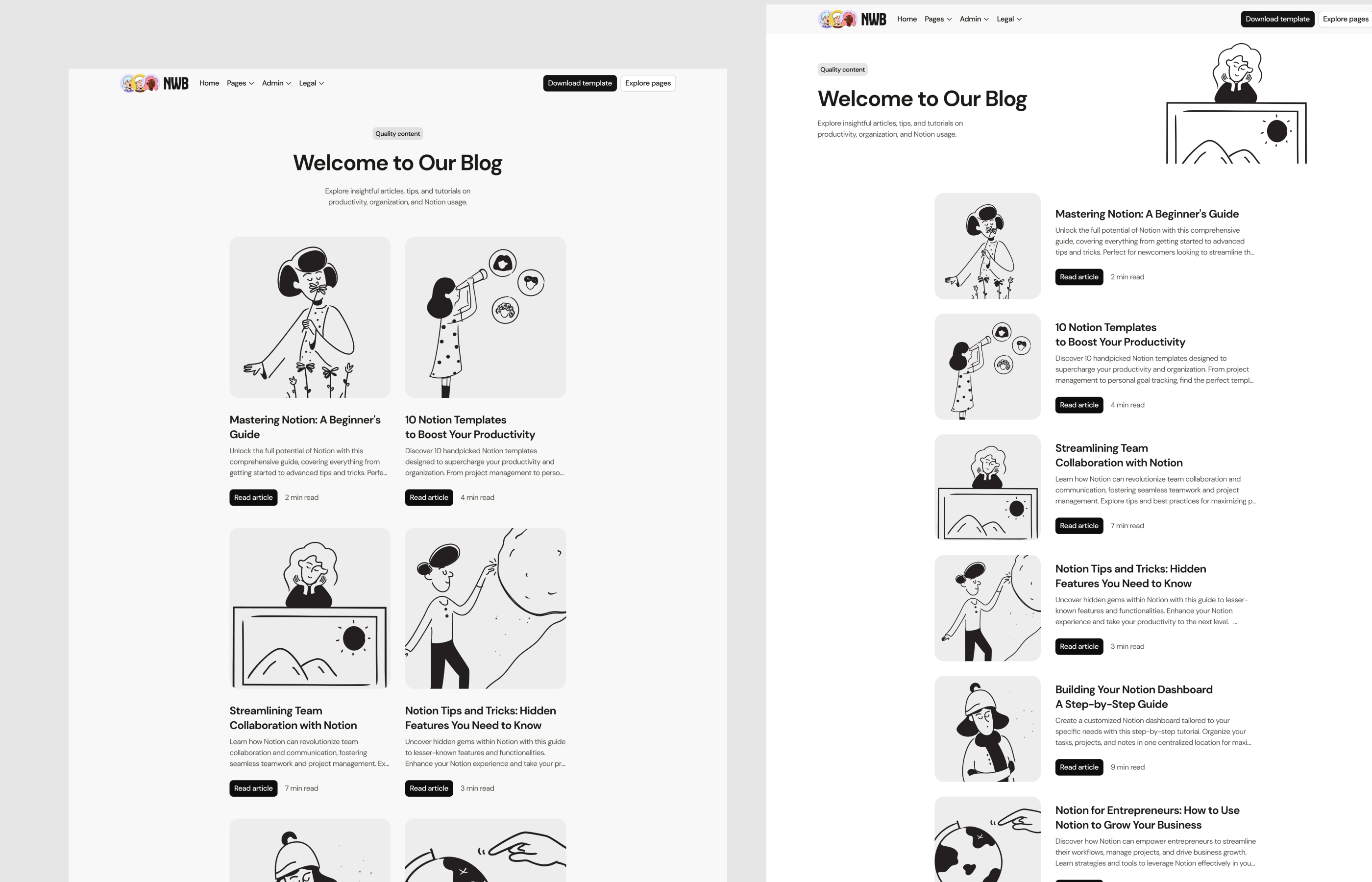Notion Website Builder - Shop HTML5 Responsive Website Template