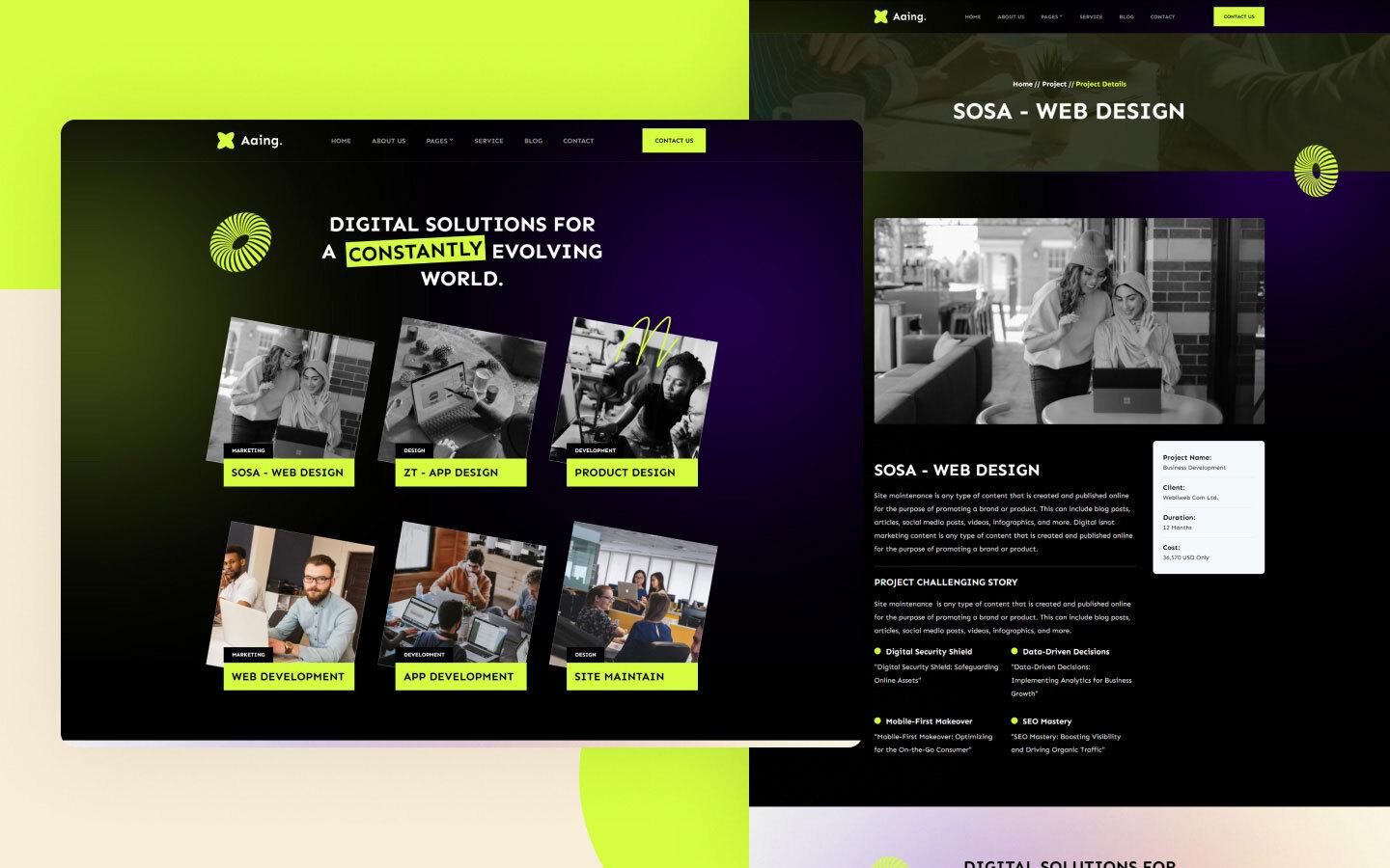 Aaing - Agency HTML5 Responsive Website Template