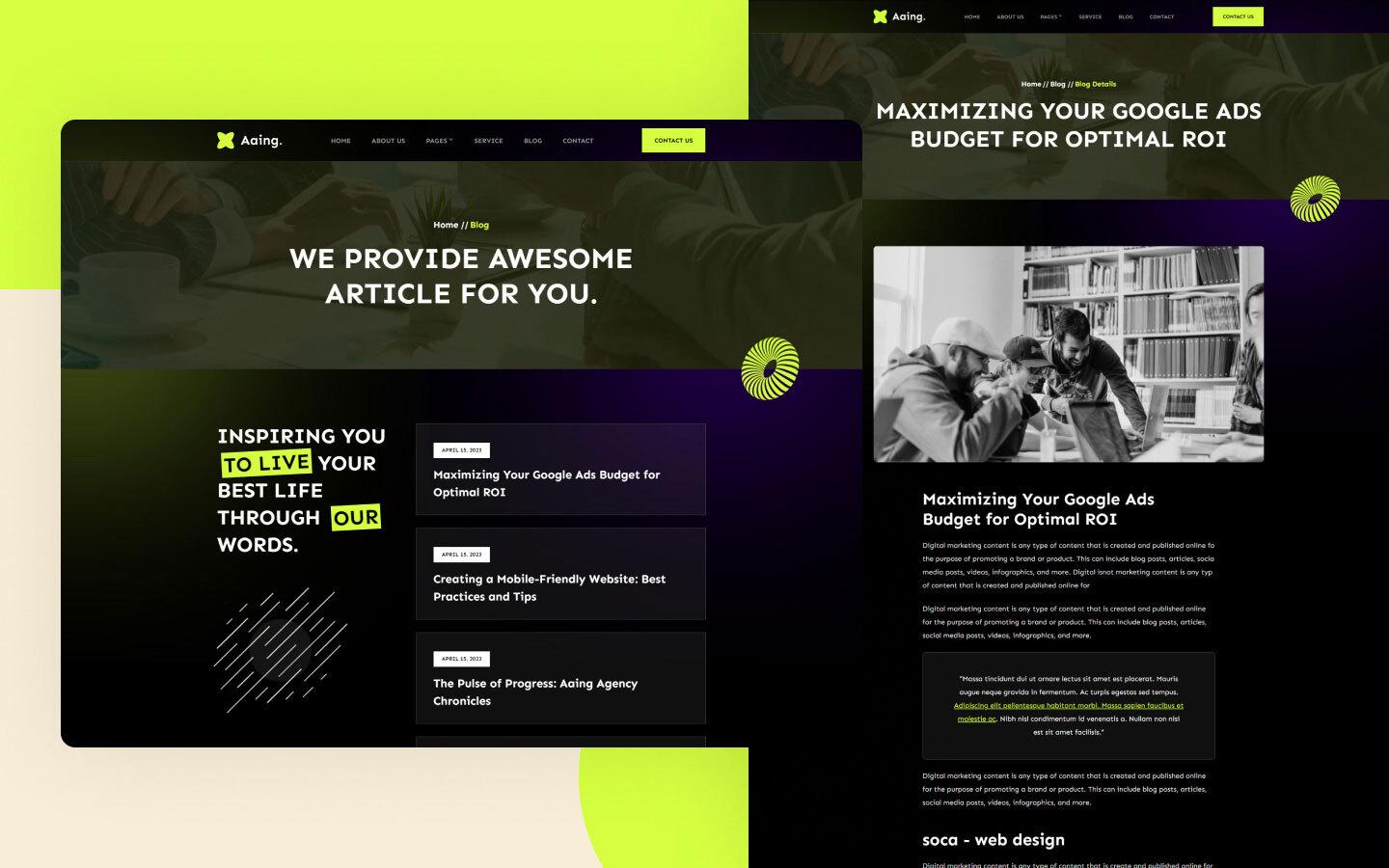 Aaing - Agency HTML5 Responsive Website Template