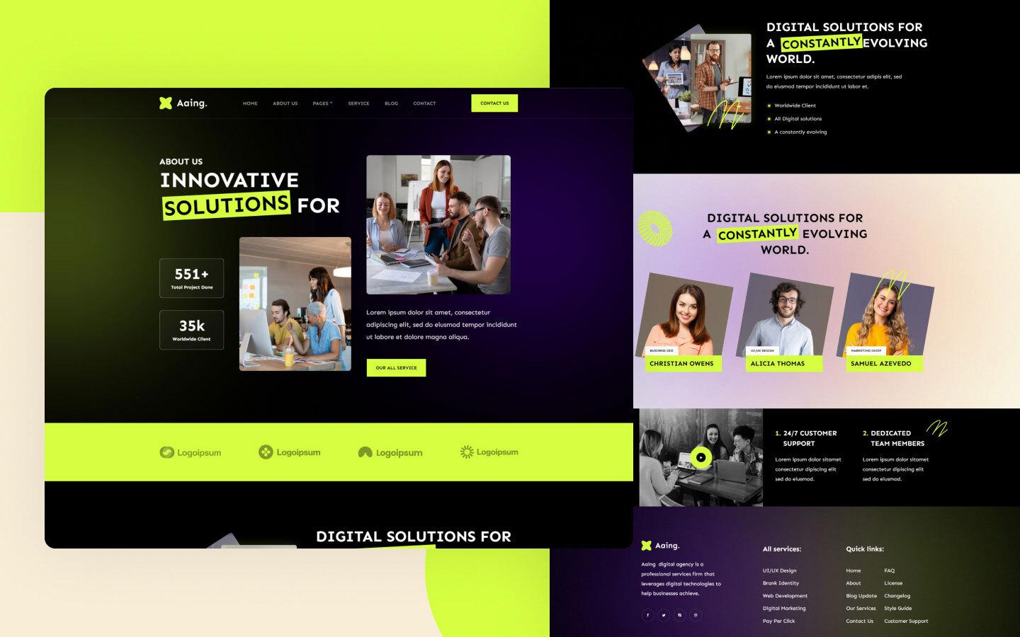Aaing - Agency HTML5 Responsive Website Template