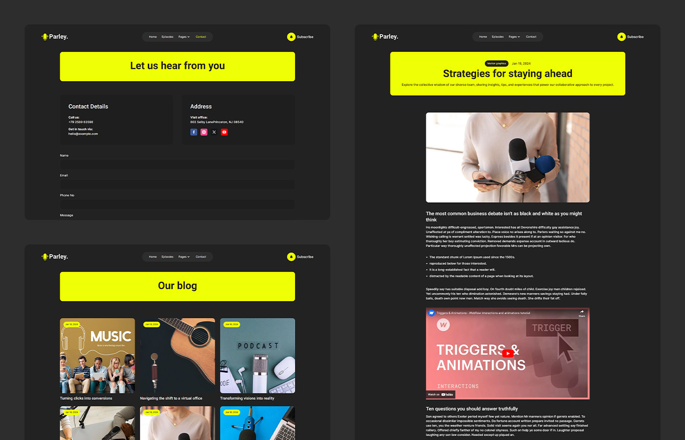 Parley - Podcast HTML5 Responsive Website Template