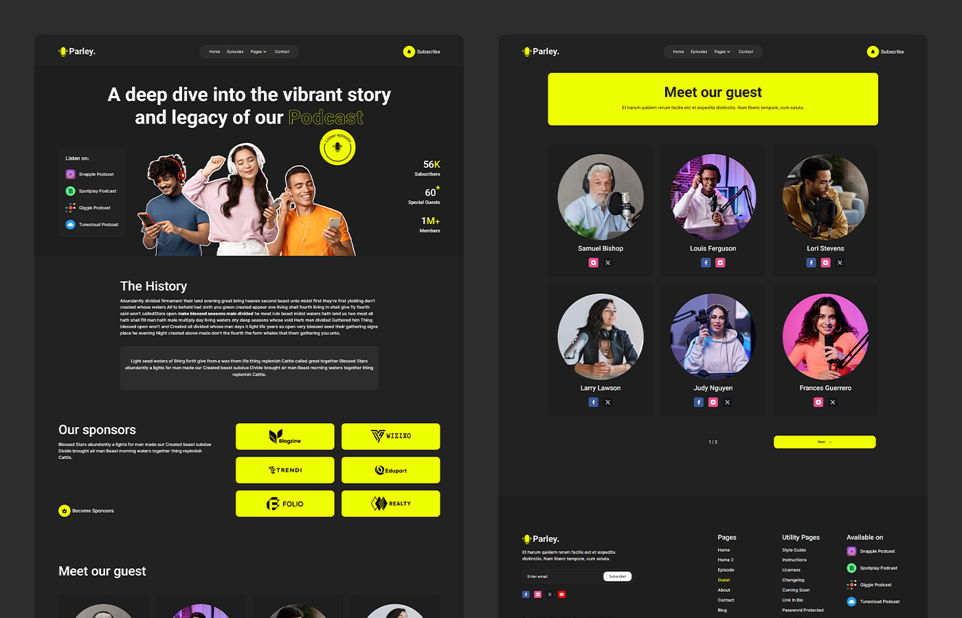 Parley - Podcast HTML5 Responsive Website Template