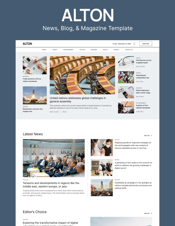 Alton - News HTML5 Responsive Website Template