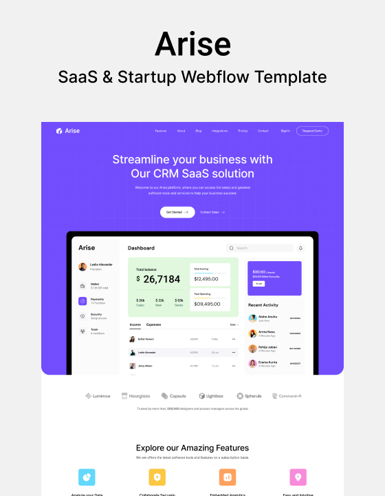 Arise - SaaS HTML5 Responsive Website Template
