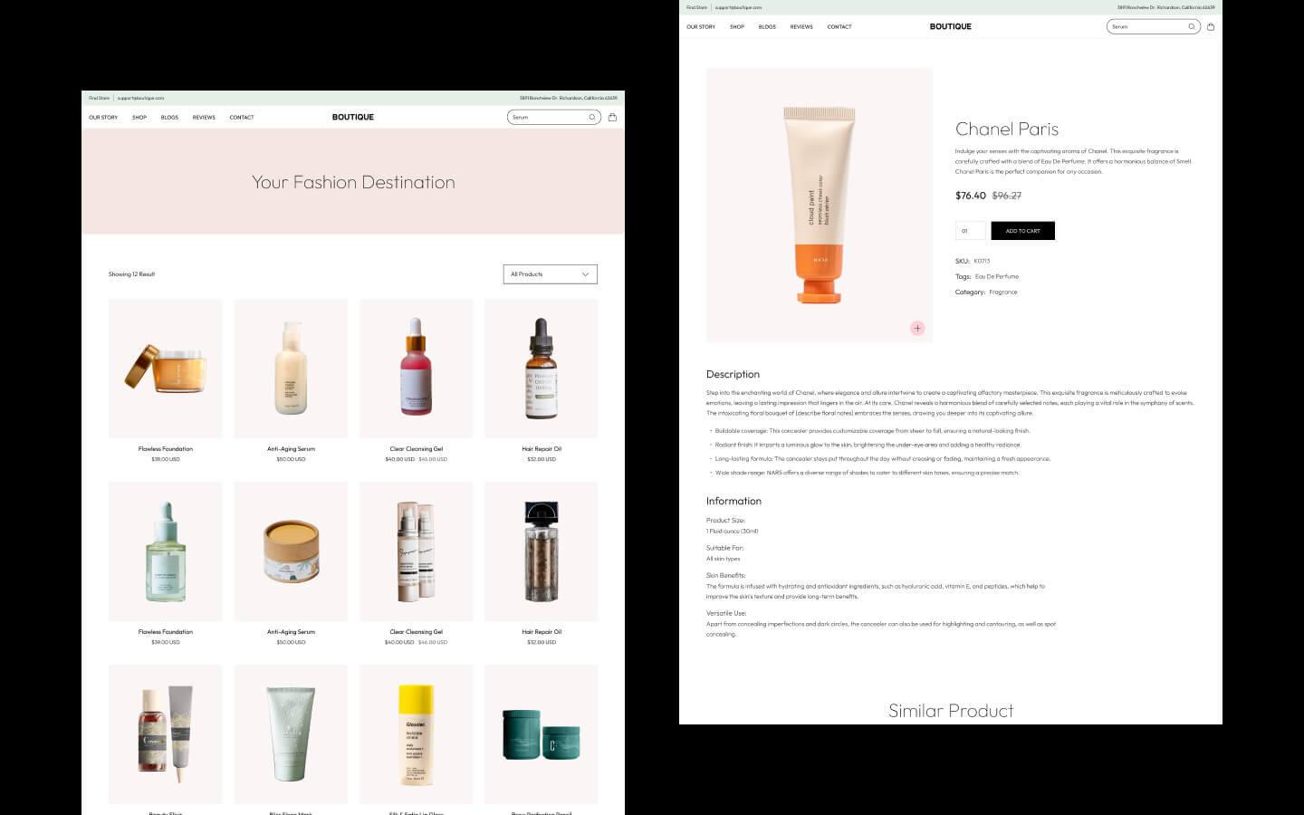 Boutique - Beauty HTML5 Responsive Website Template