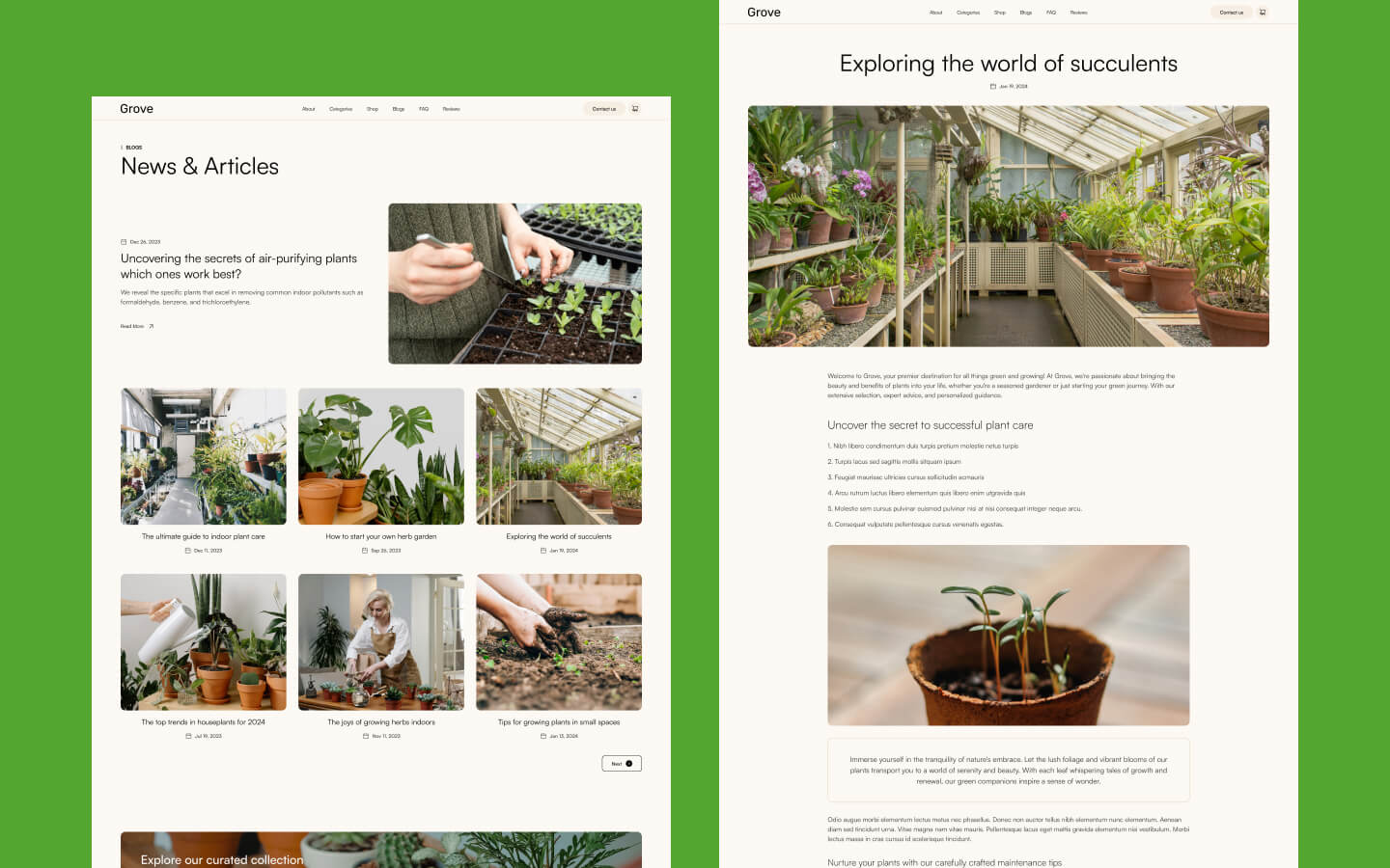 Grove - Florist HTML5 Responsive Website Template