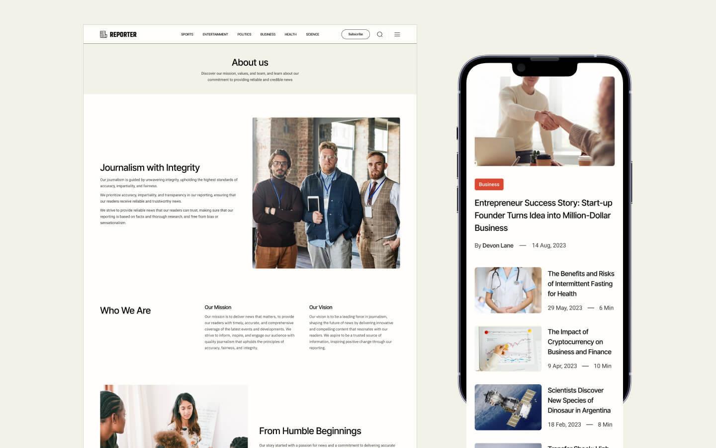 Reporter - News HTML5 Responsive Website Template