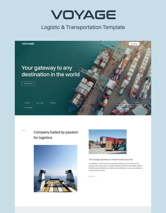 Voyage - Transport HTML5 Responsive Website Template
