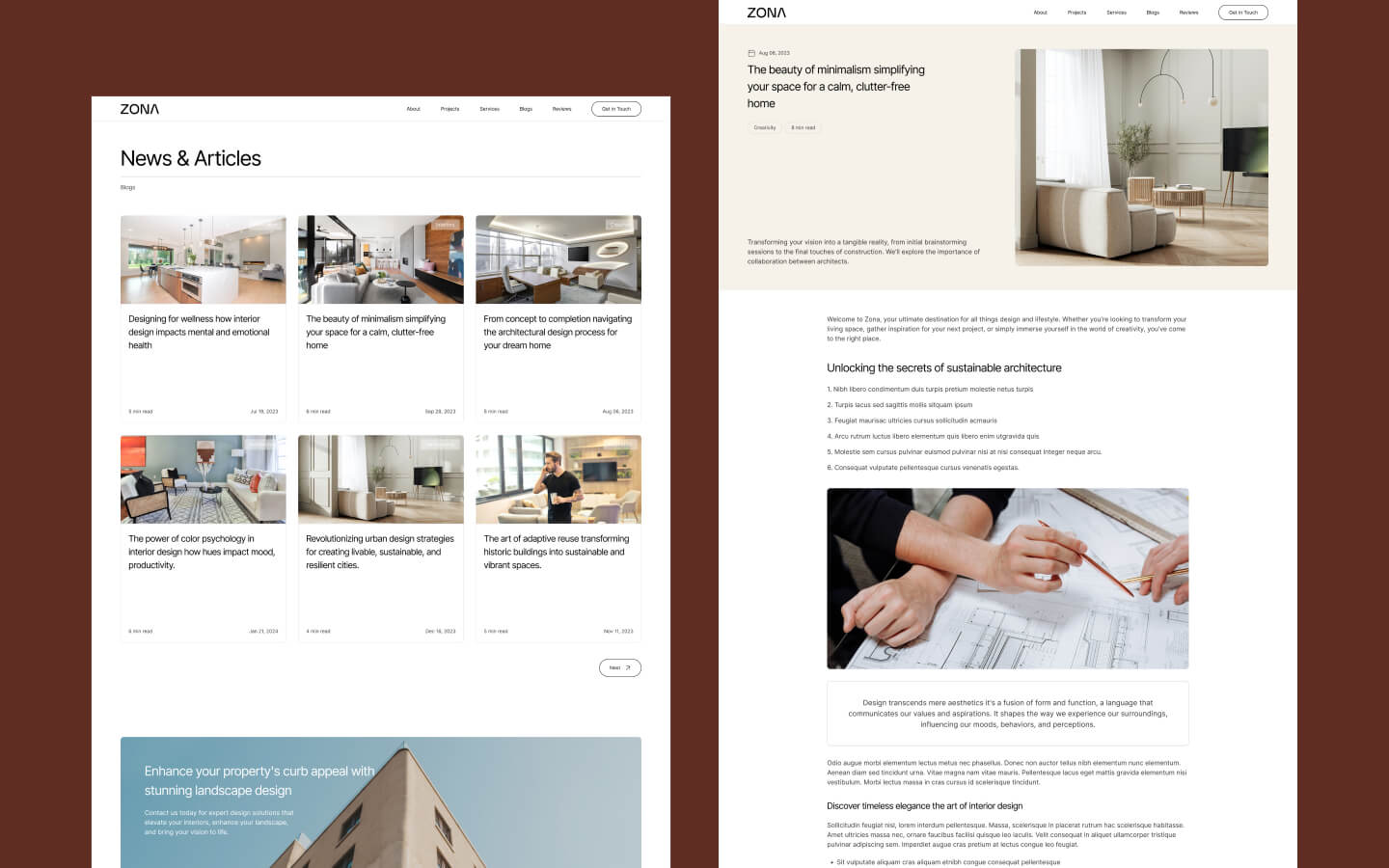 Zona - Architecture HTML5 Responsive Website Template
