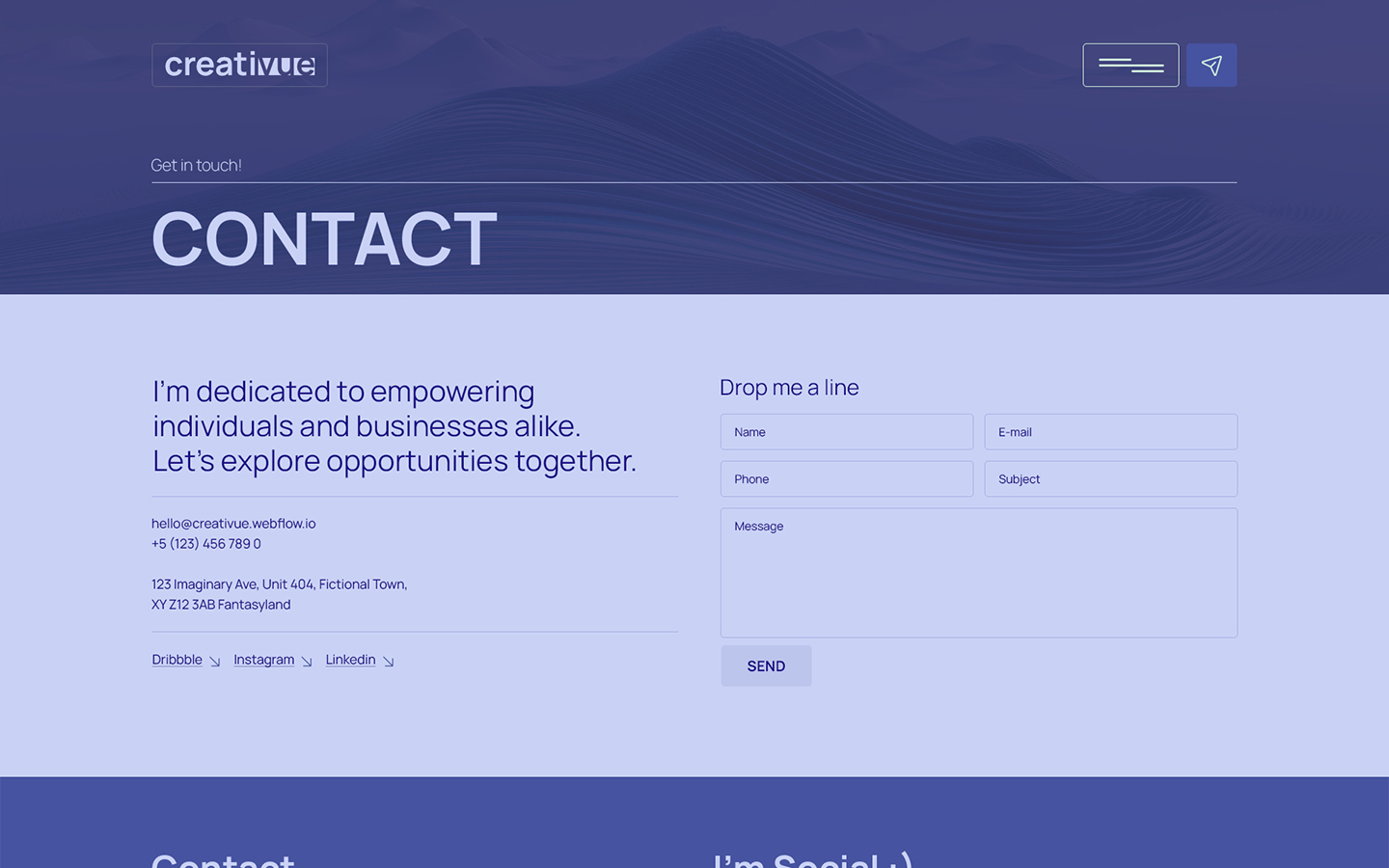 Creativue - Personal HTML5 Responsive Website Template