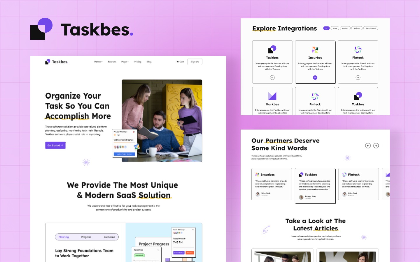 Taskbes - SaaS HTML5 Responsive Website Template