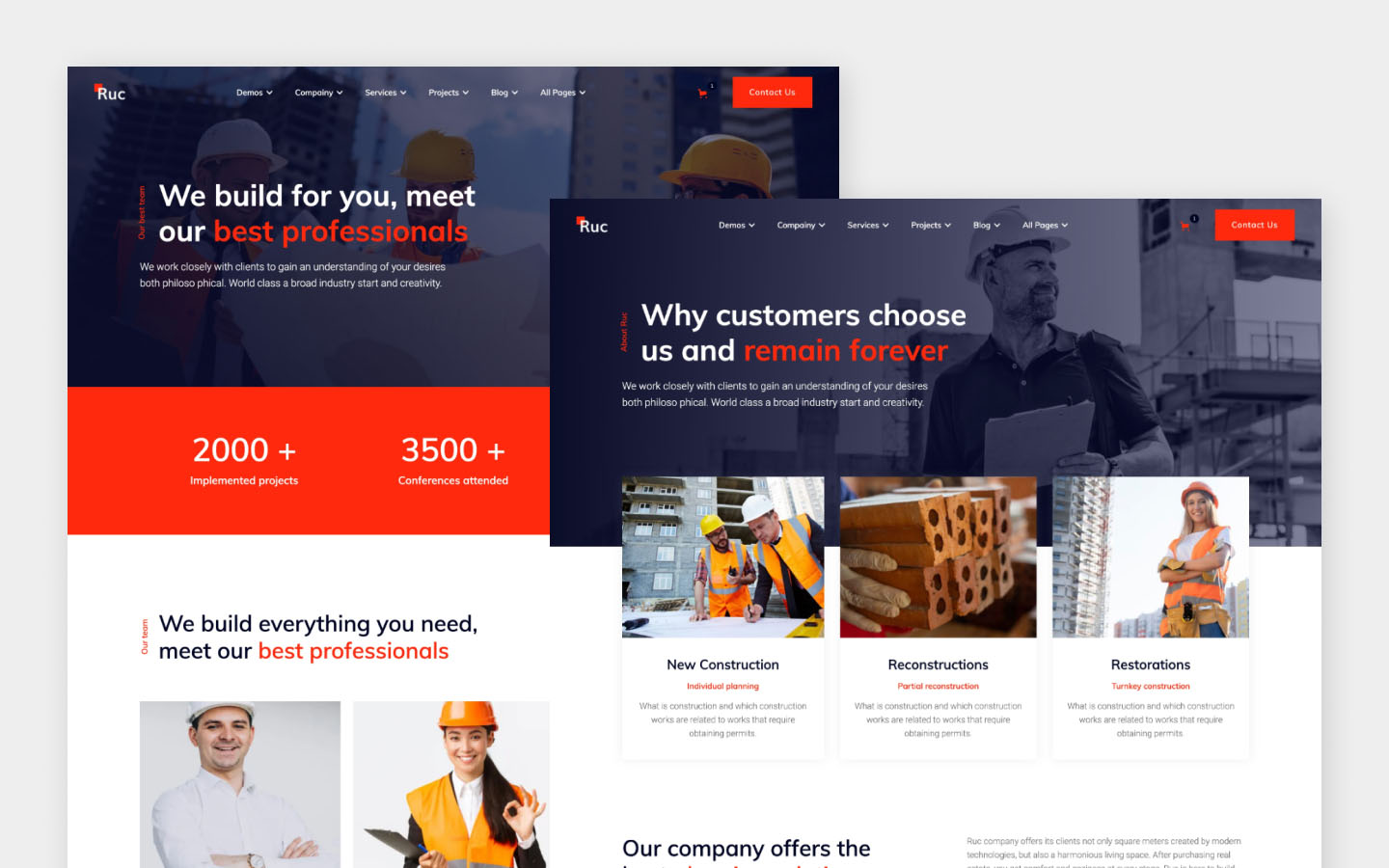 Ruc One - Construction HTML5 Responsive Website Template