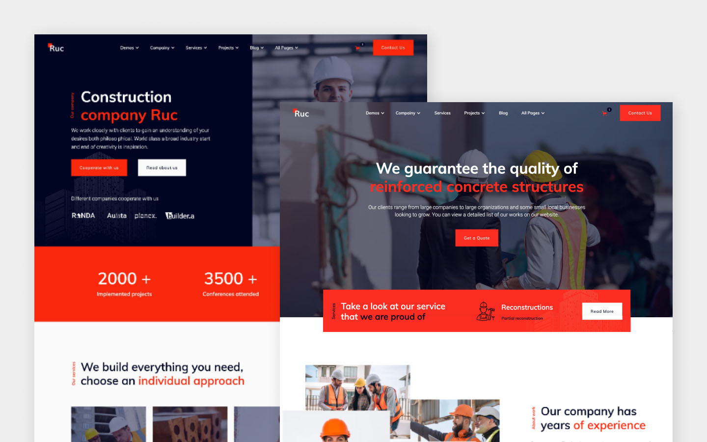Ruc One - Construction HTML5 Responsive Website Template