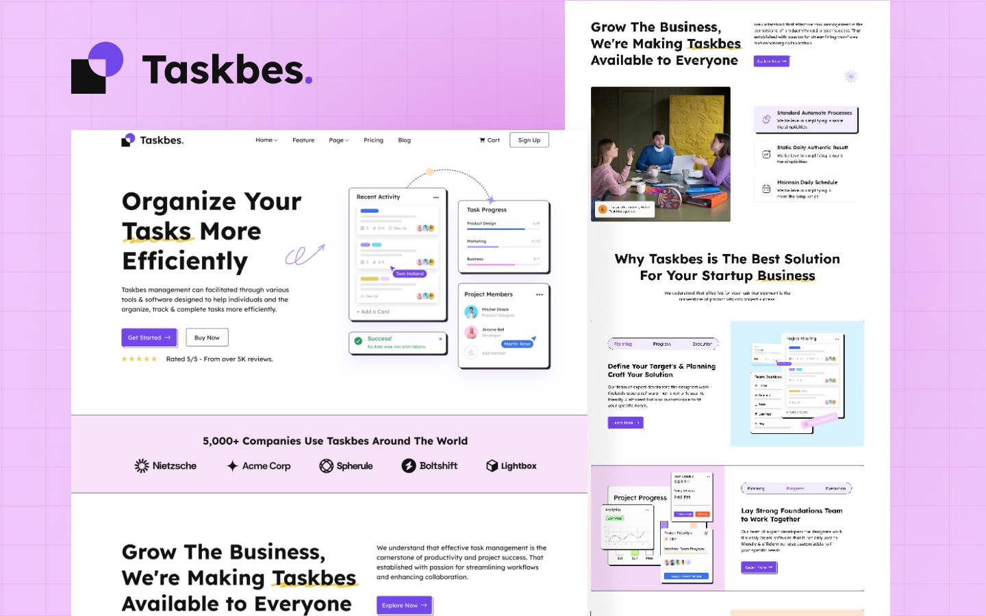 Taskbes - SaaS HTML5 Responsive Website Template