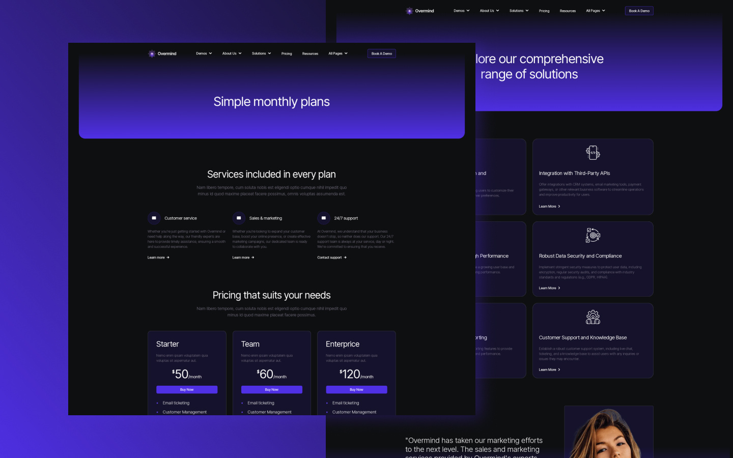 Overmind 128 CMS - SaaS HTML5 Responsive Website Template