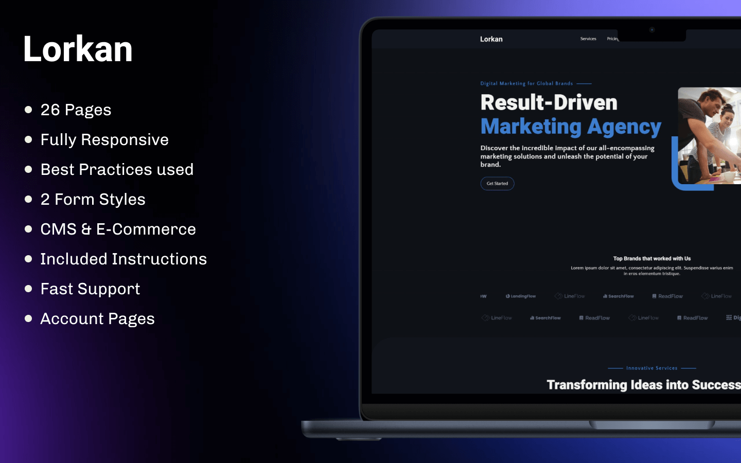 Lorkan - Marketing HTML5 Responsive Website Template