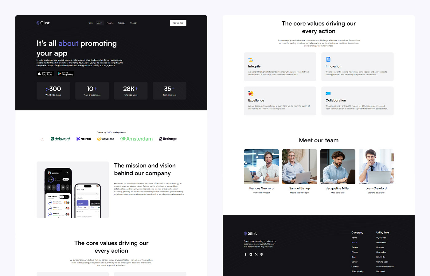 Glint - Mobile HTML5 Responsive Website Template
