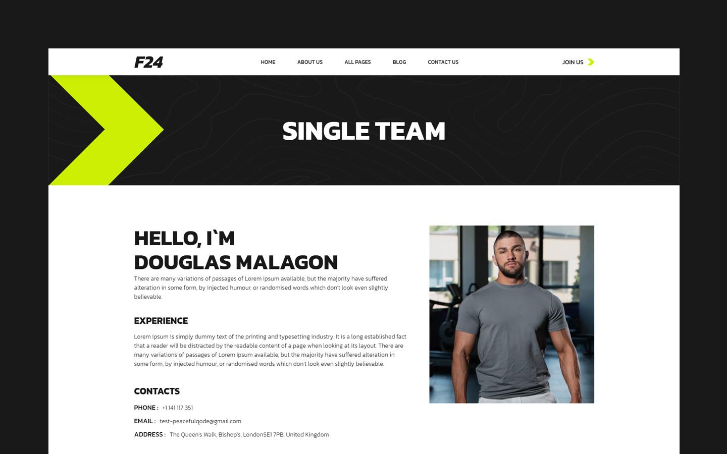 F24 - Gym HTML5 Responsive Website Template