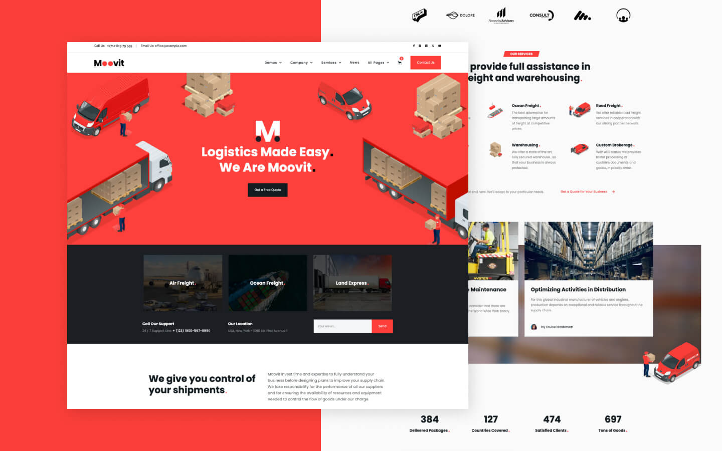 Moovit Plus - Logistics HTML5 Responsive Website Template