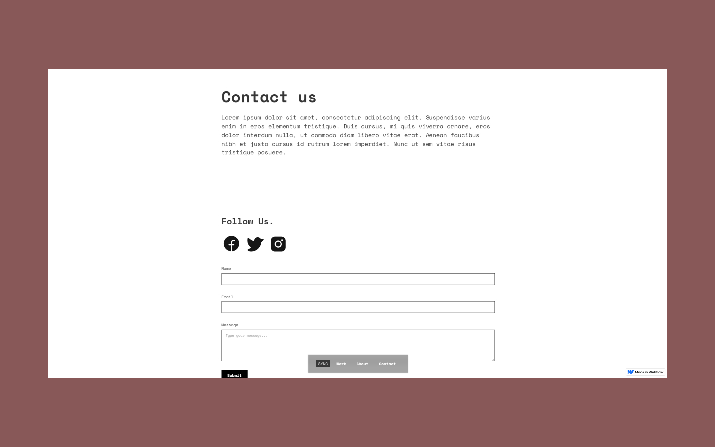 sync - Portfolio HTML5 Responsive Website Template