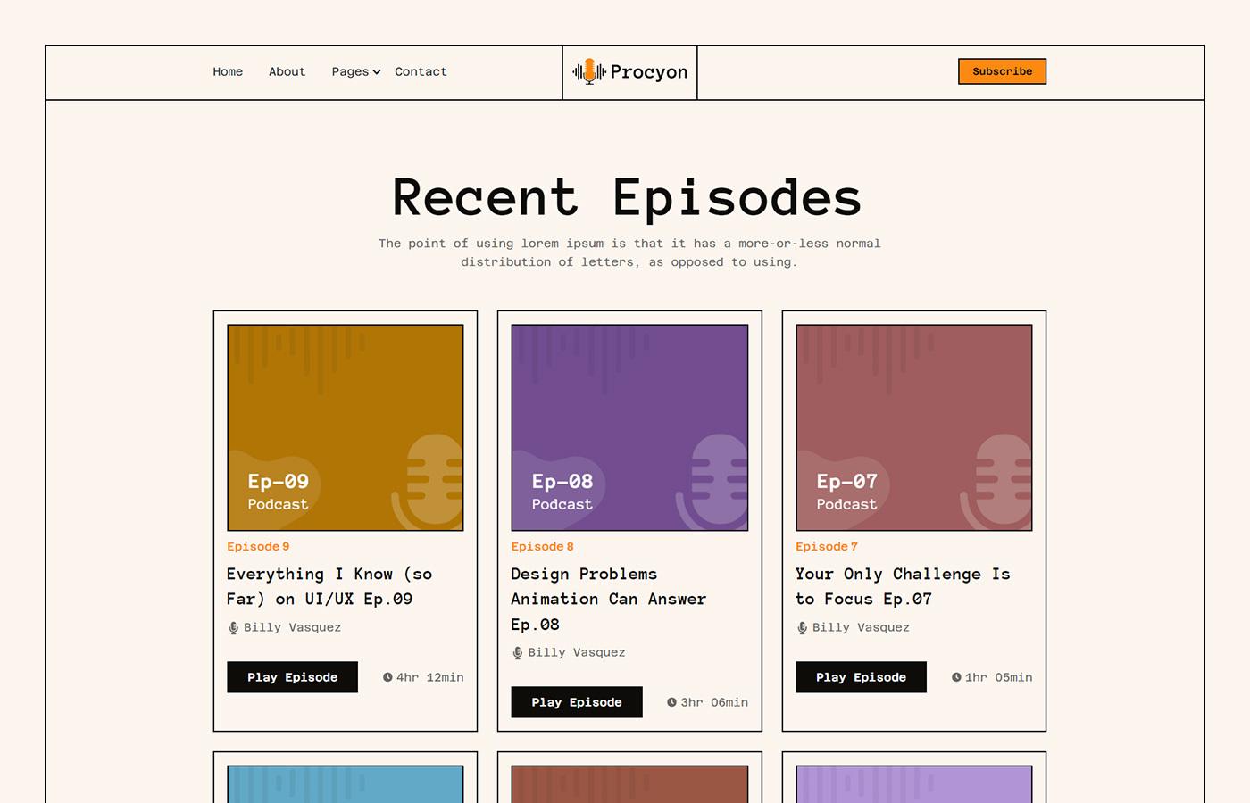 Procyon - Podcast HTML5 Responsive Website Template