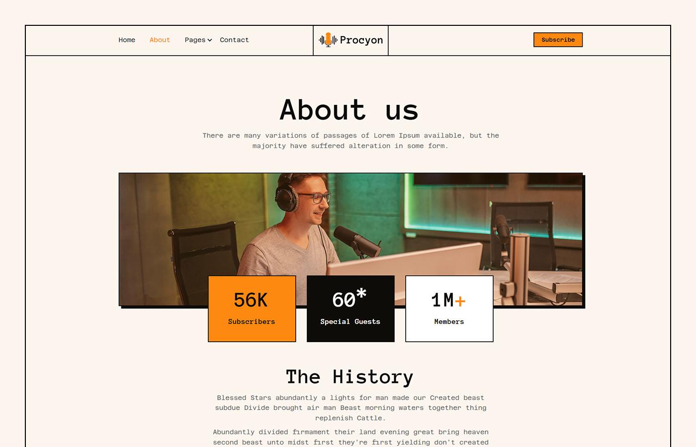 Procyon - Podcast HTML5 Responsive Website Template