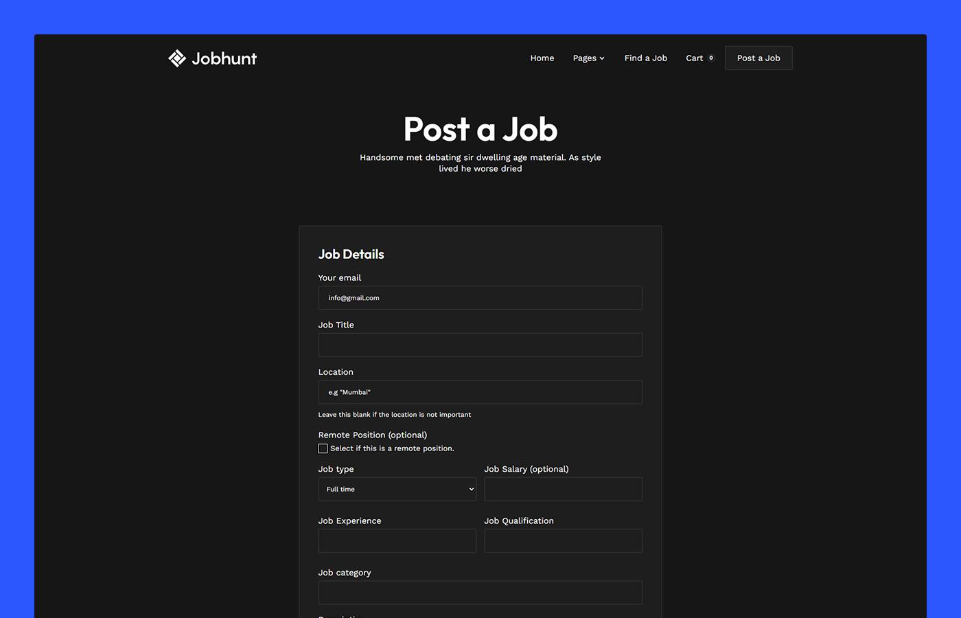 Jobhunt - Job Portal HTML5 Responsive Website Template