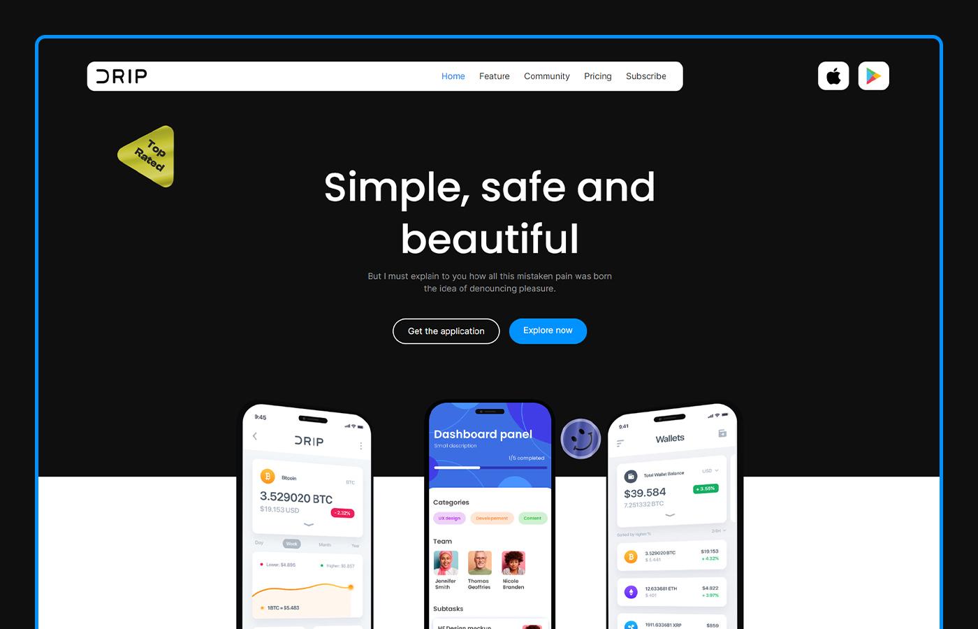 Drip - App HTML5 Responsive Website Template