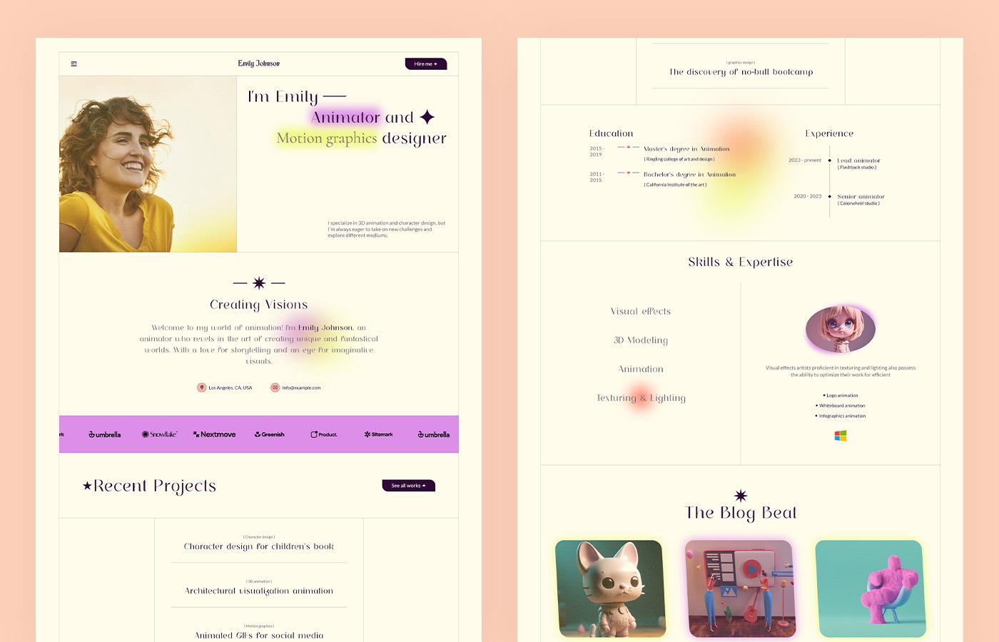Emily Johnson - Personal HTML5 Responsive Website Template