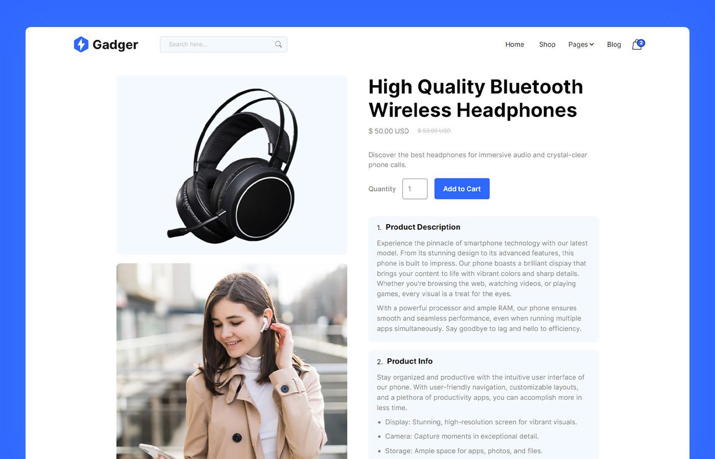 Gadger - Retail HTML5 Responsive Website Template