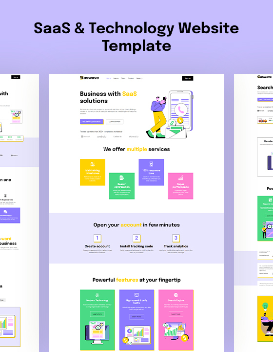 Saswave - SaaS HTML5 Responsive Website Template