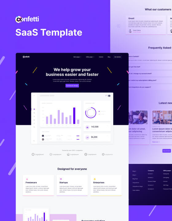 Confetti - SaaS HTML5 Responsive Website Template