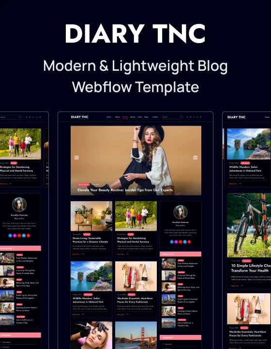 Diary Dark TNC - Personal HTML5 Responsive Website Template