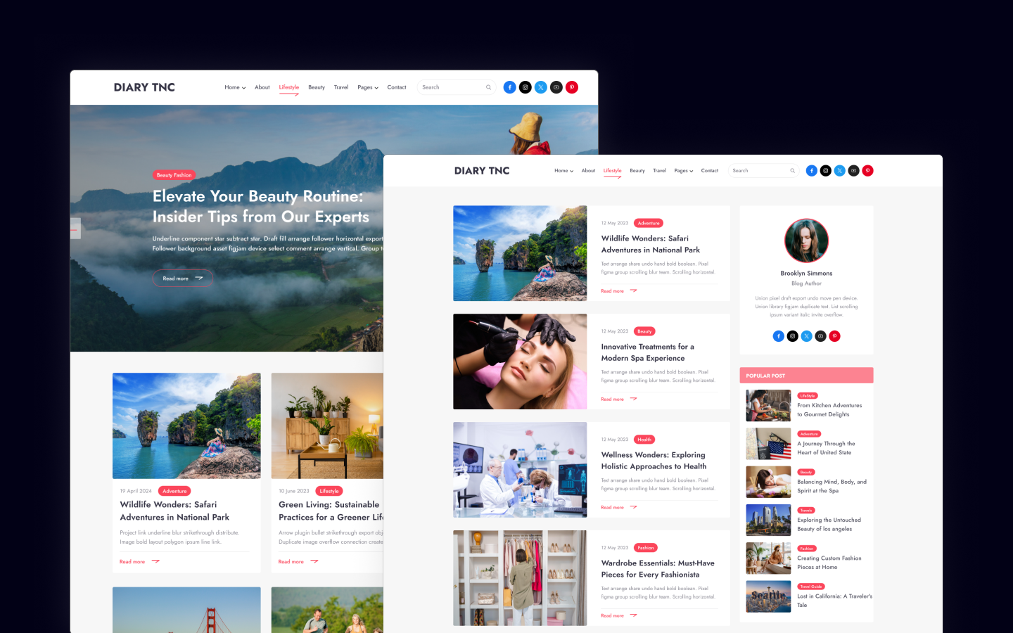 Diary TNC - Personal HTML5 Responsive Website Template