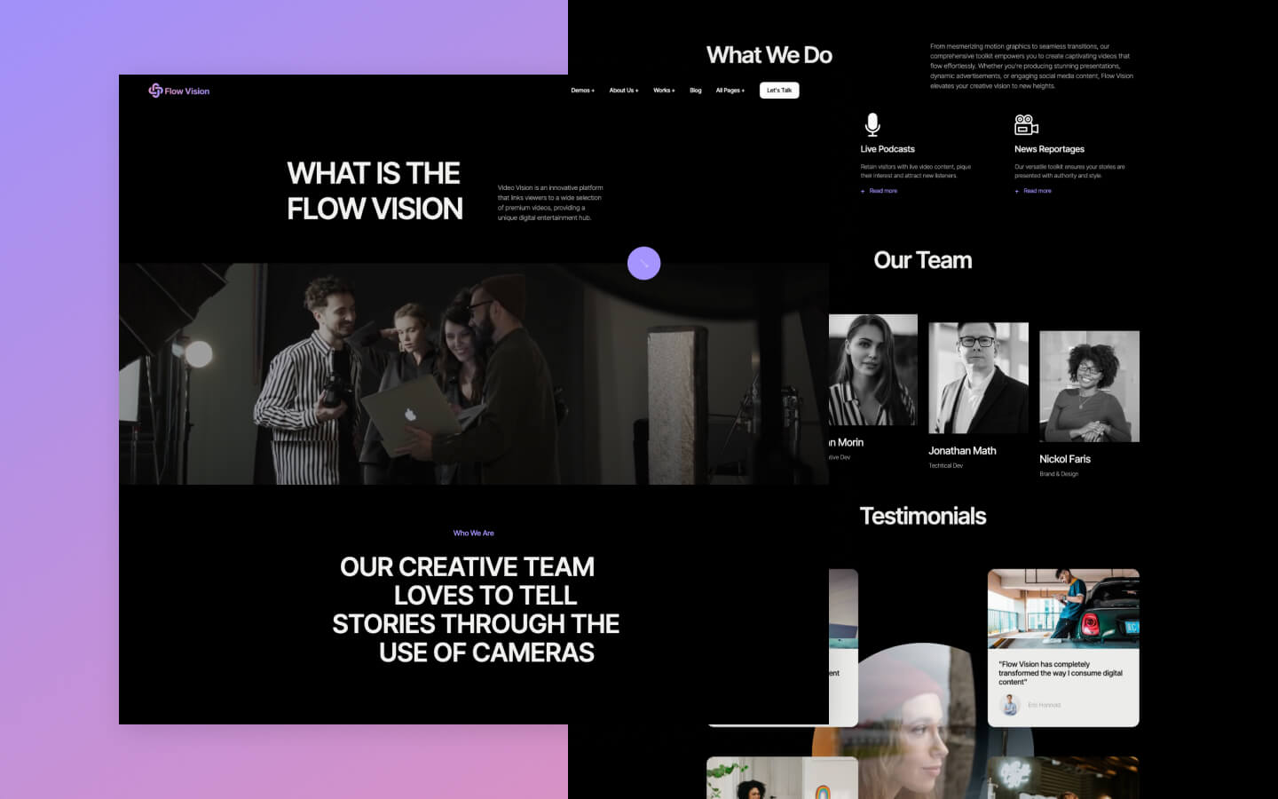 Flow Vision 128 - Video HTML5 Responsive Website Template