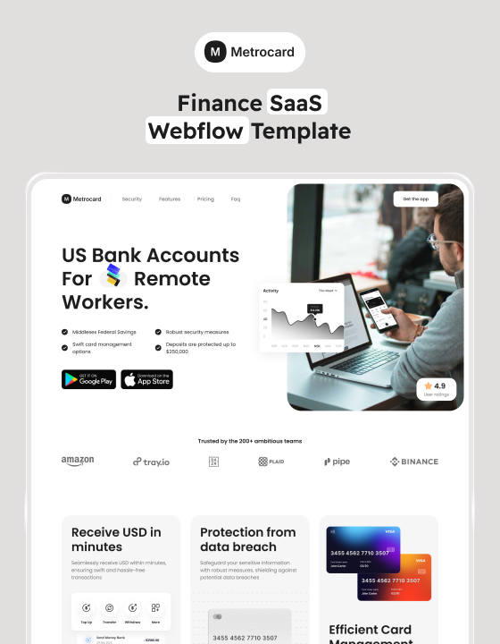 Metrocard - Finance HTML5 Responsive Website Template