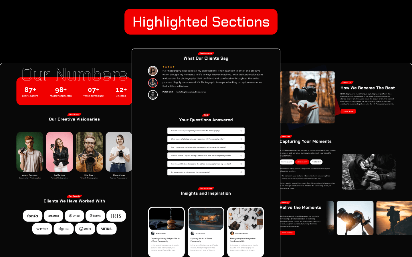 PhotographZ NX - Photography HTML5 Responsive Website Template