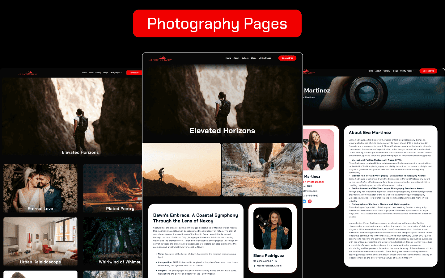 PhotographZ NX - Photography HTML5 Responsive Website Template