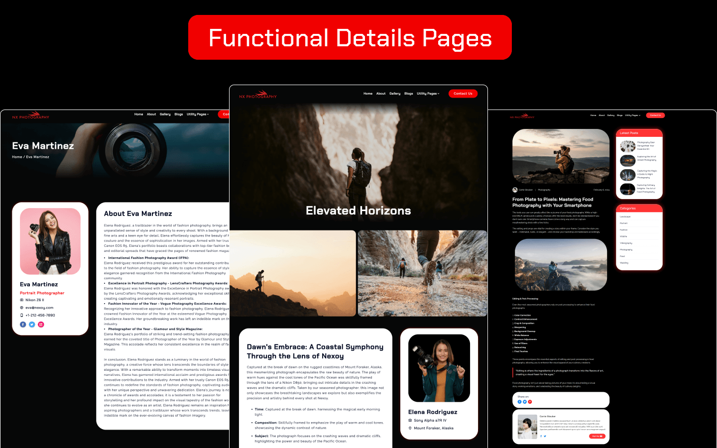 PhotographZ NX - Photography HTML5 Responsive Website Template