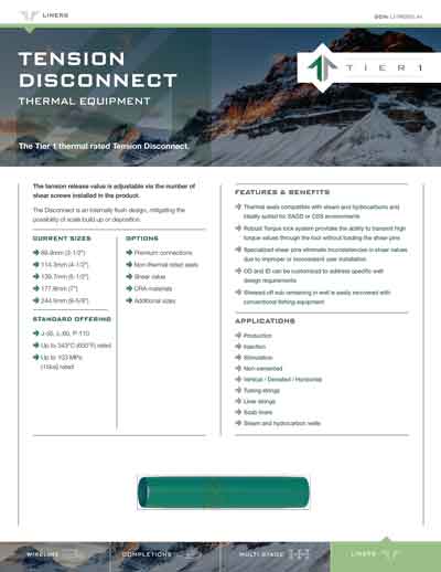 Tension Disconnect Info Sheet | Tier 1 Energy Solutions