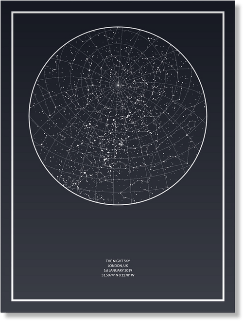The Night Sky - the Original Custom Star Map with over 25,000 Reviews