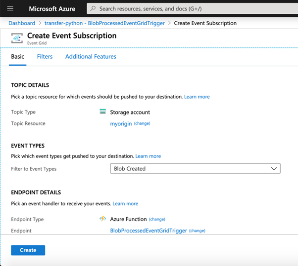 Moving files between Storage Accounts with Azure Functions and Event Grid