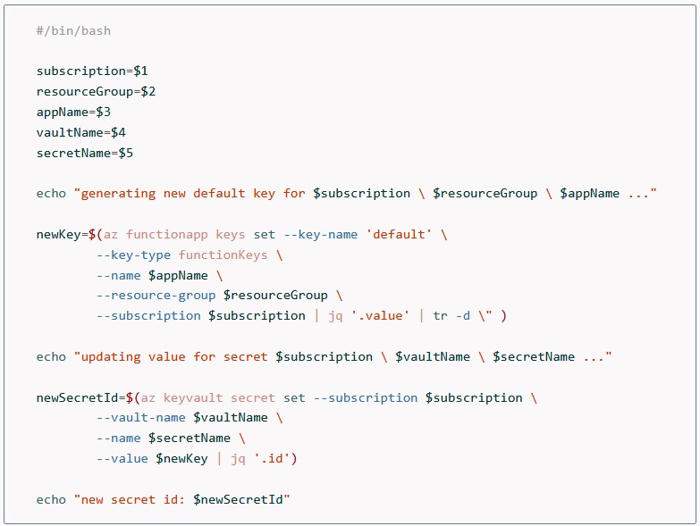 How to automate keys renewal on Azure Functions