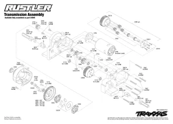 Traxxas Rustler 2WD Transmission Parts Explosion