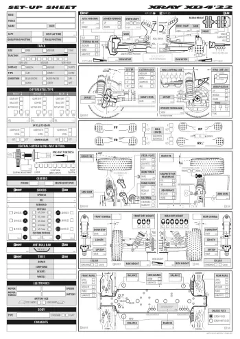 XRAY XB4 '22 Blank Setup Sheet